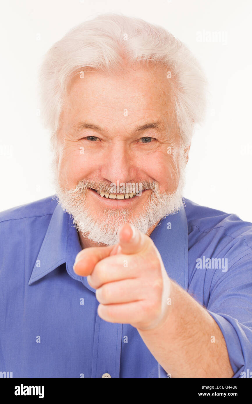 Happy elderly man with beard Stock Photo - Alamy