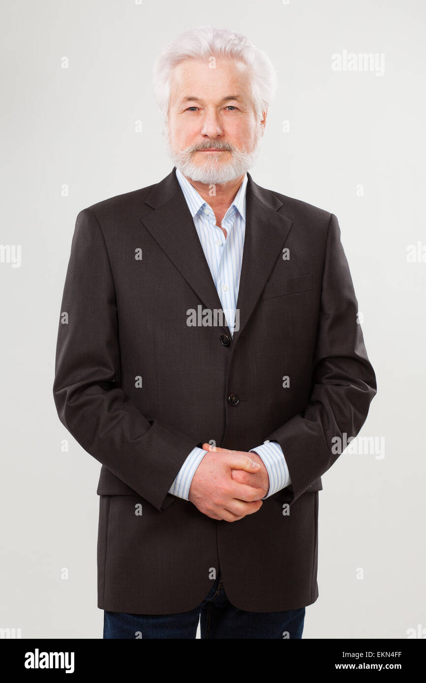Handsome elderly man with beard Stock Photo - Alamy