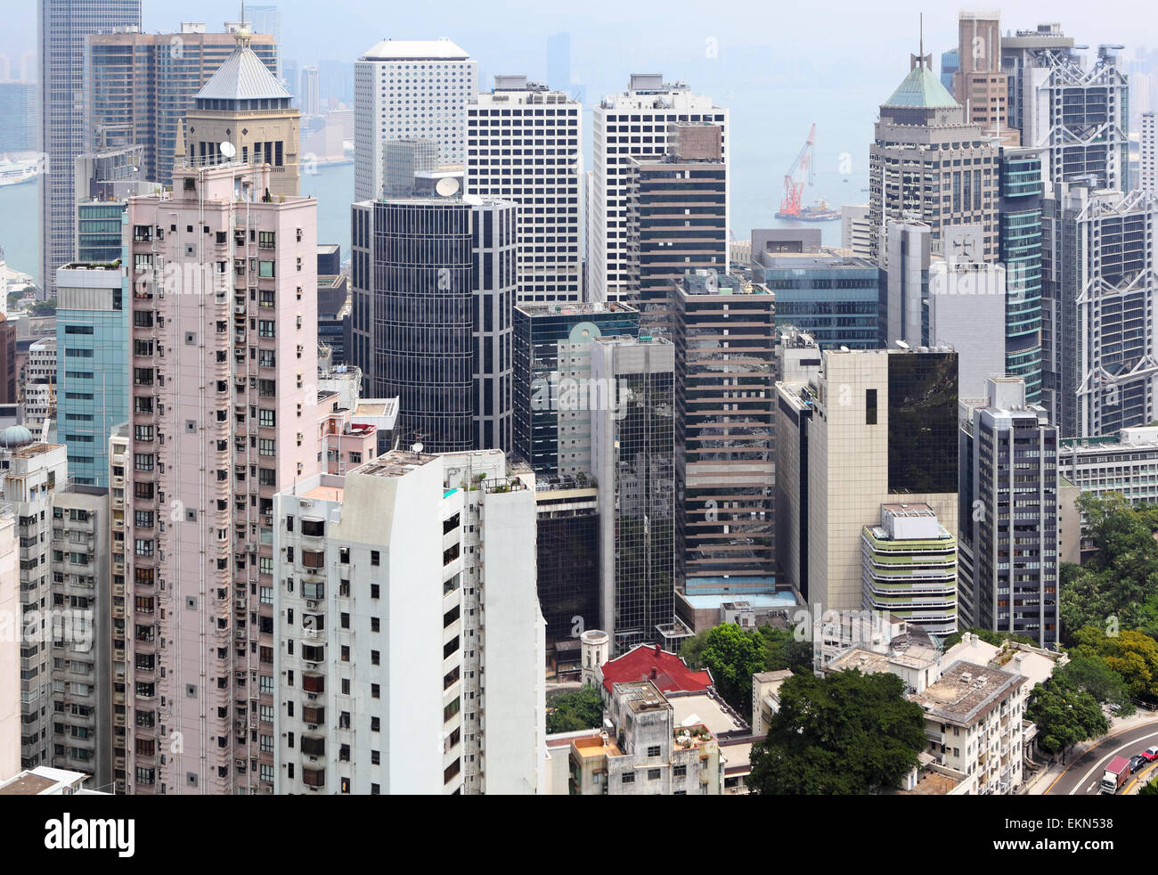 Hong Kong downtown crowded buildings Stock Photo - Alamy