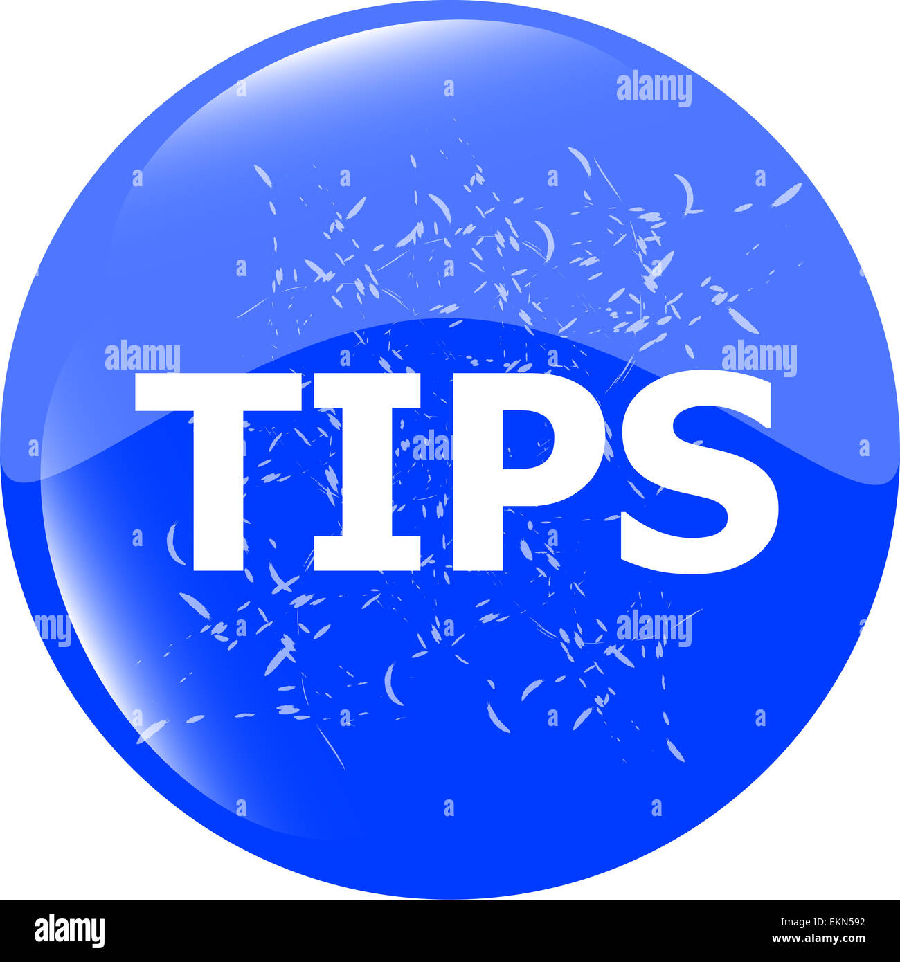 tips blue icon button in stamp style Stock Photo - Alamy