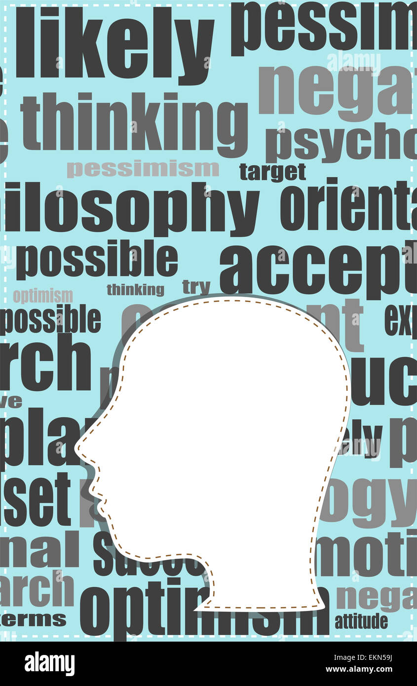 Word cloud business concept outside head shape Stock Photo - Alamy