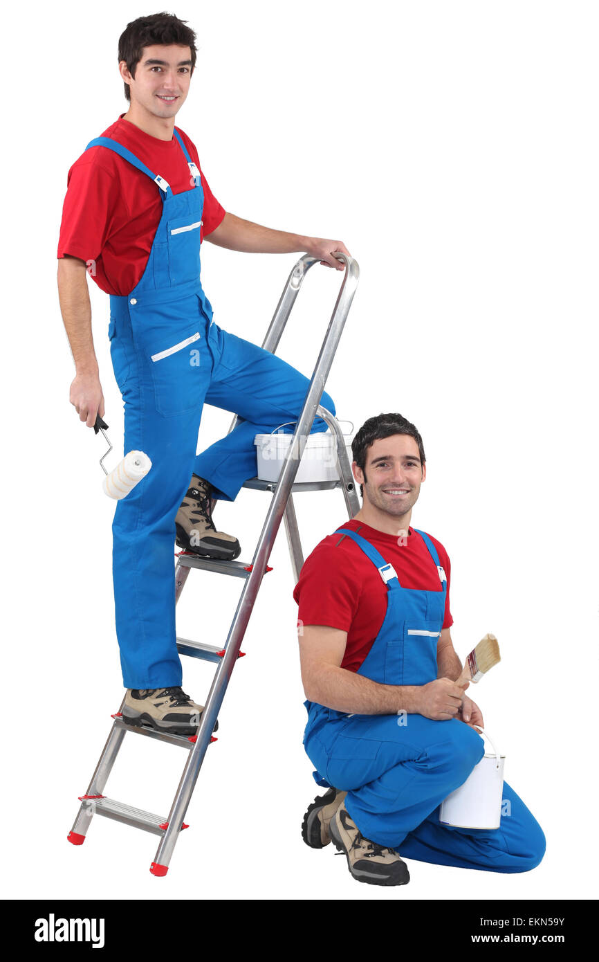 Two male decorators Stock Photo - Alamy