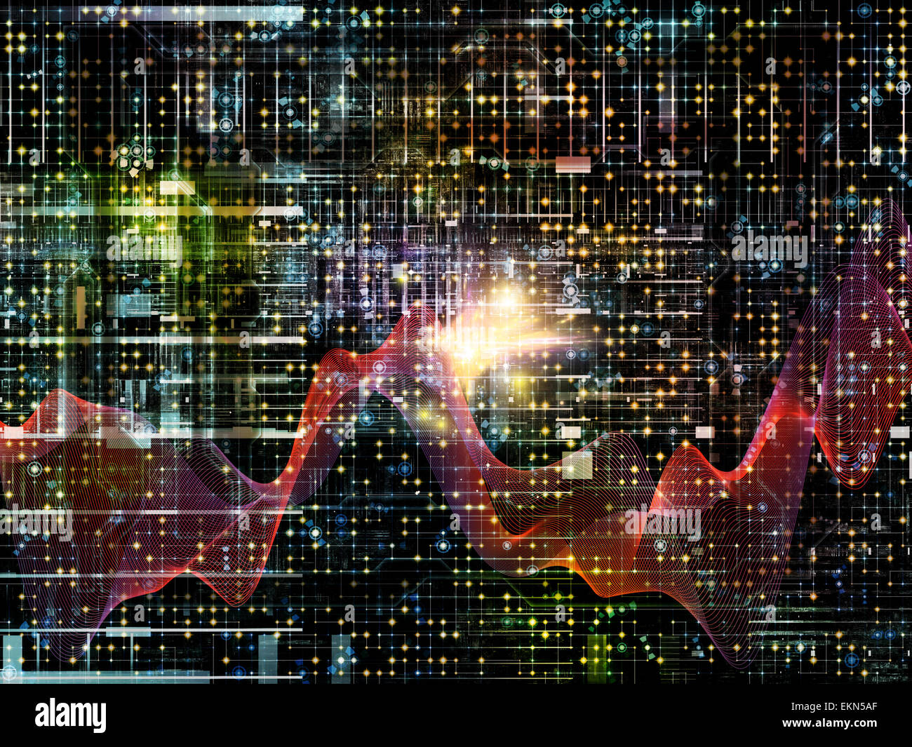 Waves of Network Stock Photo - Alamy