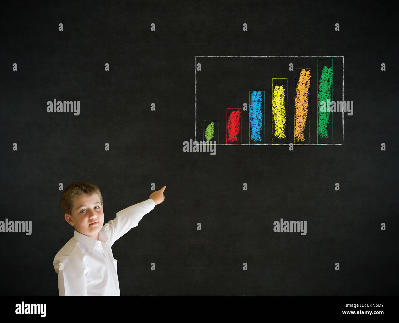 Kid pointing at graph hi-res stock photography and images - Alamy