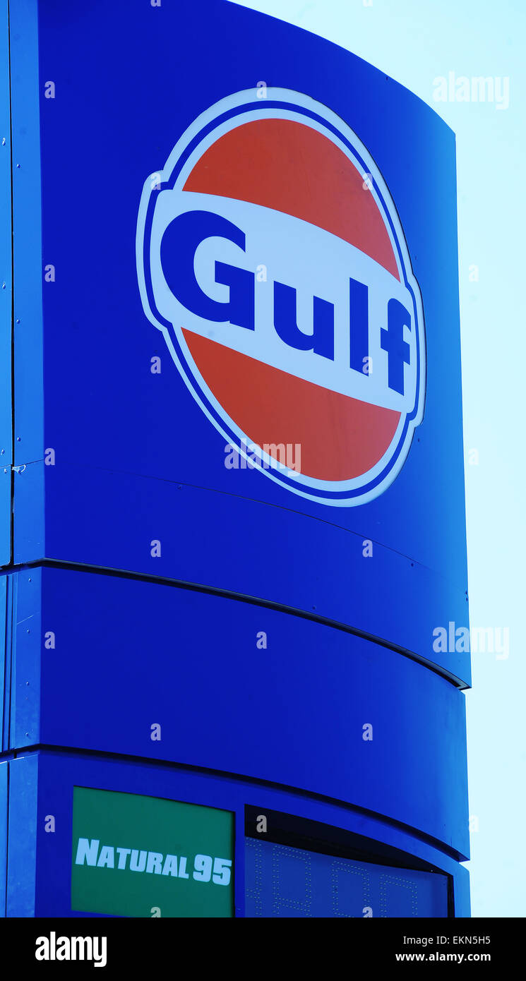 Gulf filling station Stock Photo - Alamy