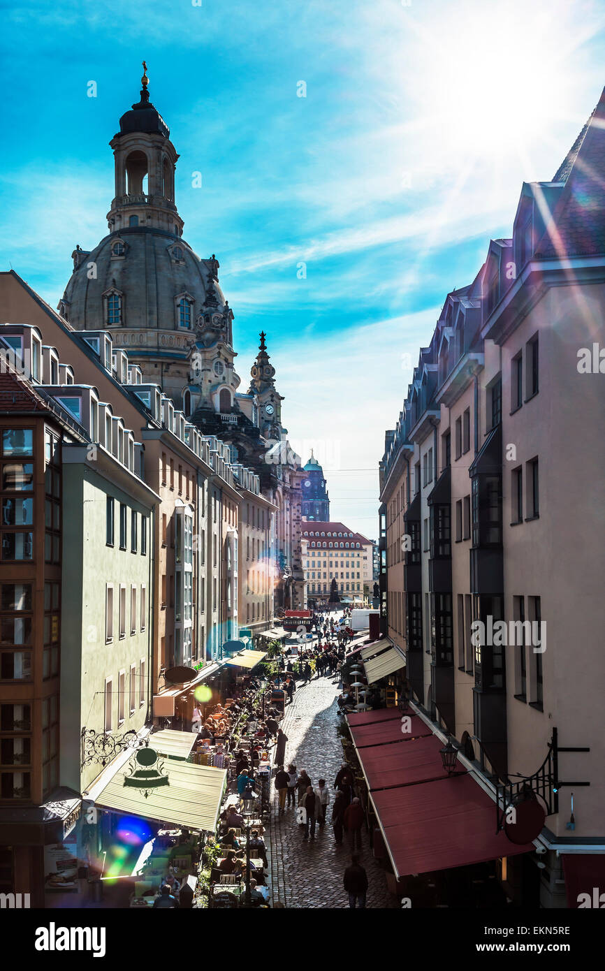 Narrow street in Dresden Stock Photo - Alamy
