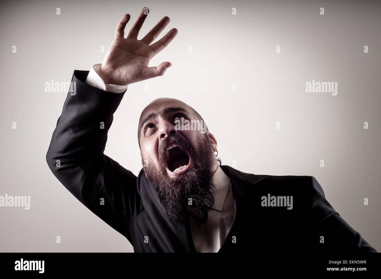 funny afraid elegant bearded man Stock Photo - Alamy