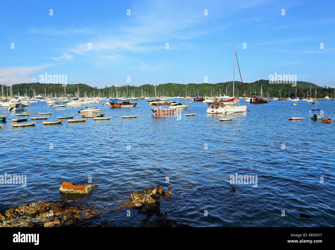 yacht boat in bay Stock Photo - Alamy