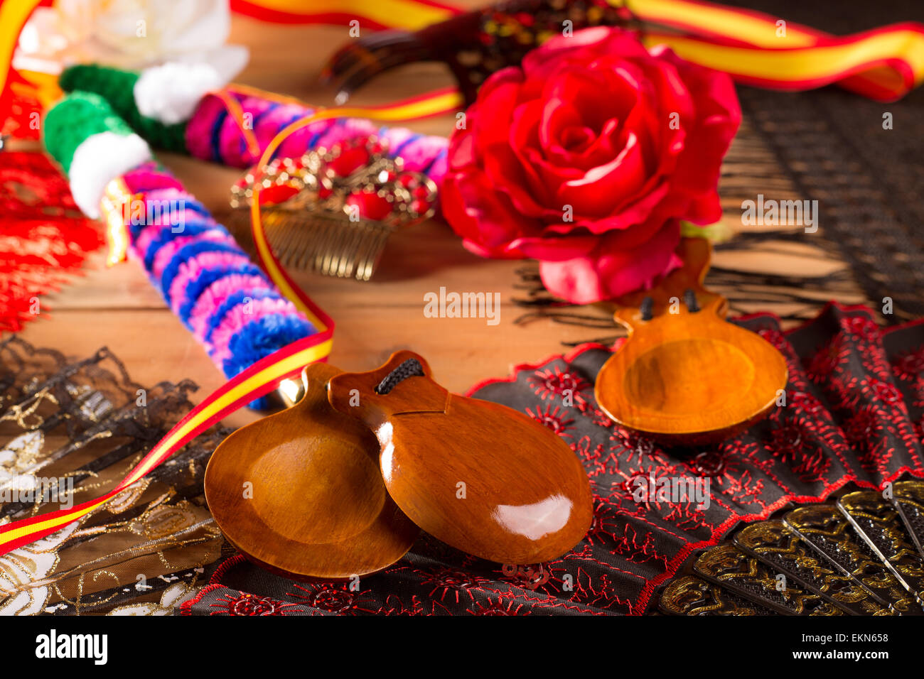 Espana typical from Spain with castanets flamenco elements Stock Photo ...