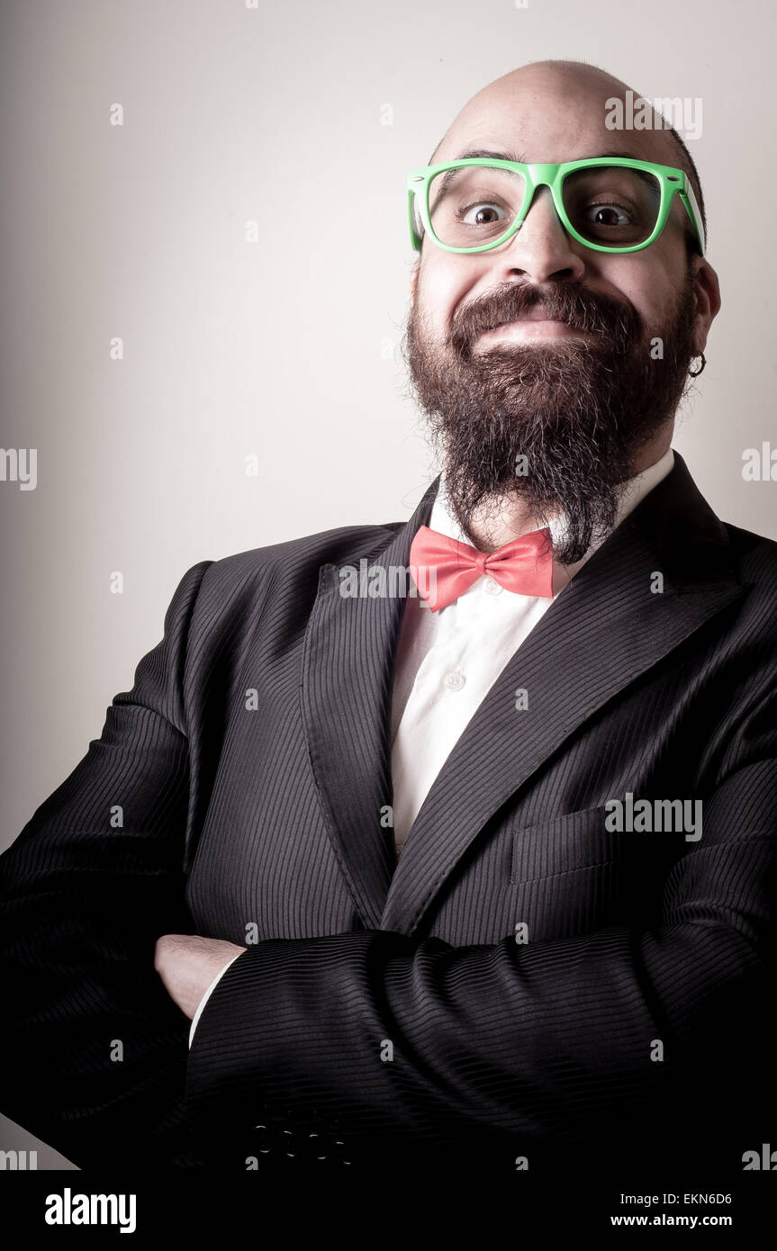 Funny elegant bearded man Stock Photo - Alamy