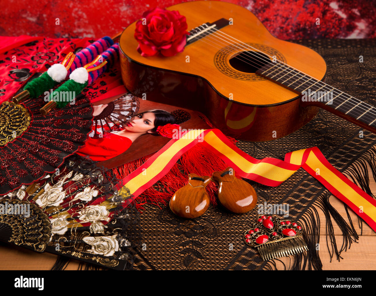 Beautiful spanish flamenco dancer castanets hi-res stock photography ...