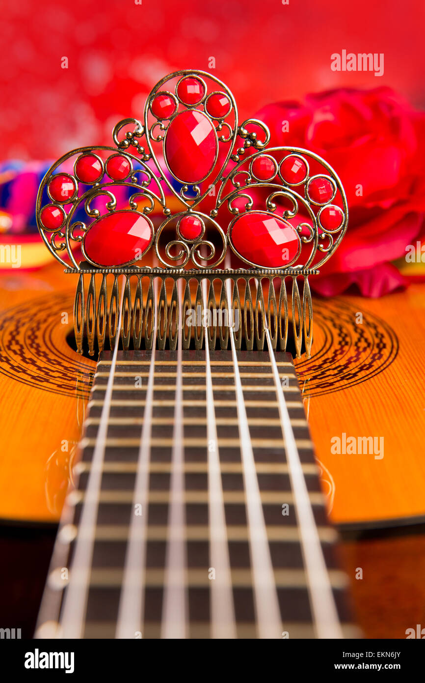 Cassic spanish guitar with flamenco elements Stock Photo - Alamy