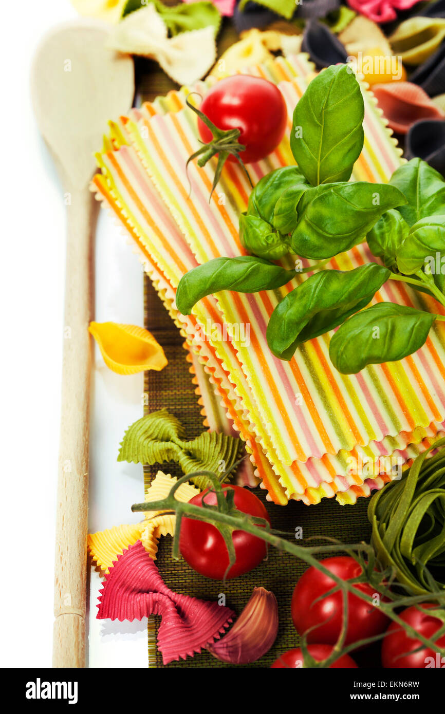 Raw colorful lasagna sheets Stock Photo - Alamy