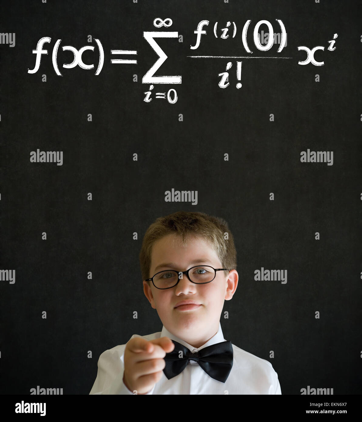 Education needs you thinking boy business man with maths equation Stock ...