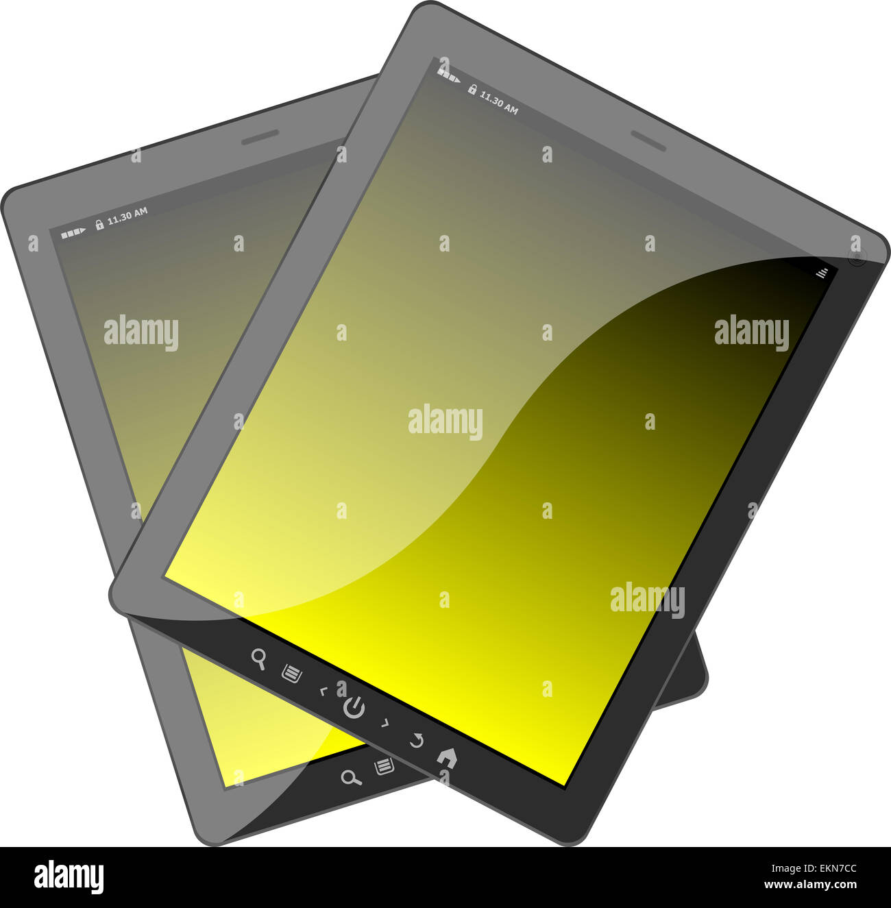 Photo-realistic illustration of different colored vertical tablet pc ...
