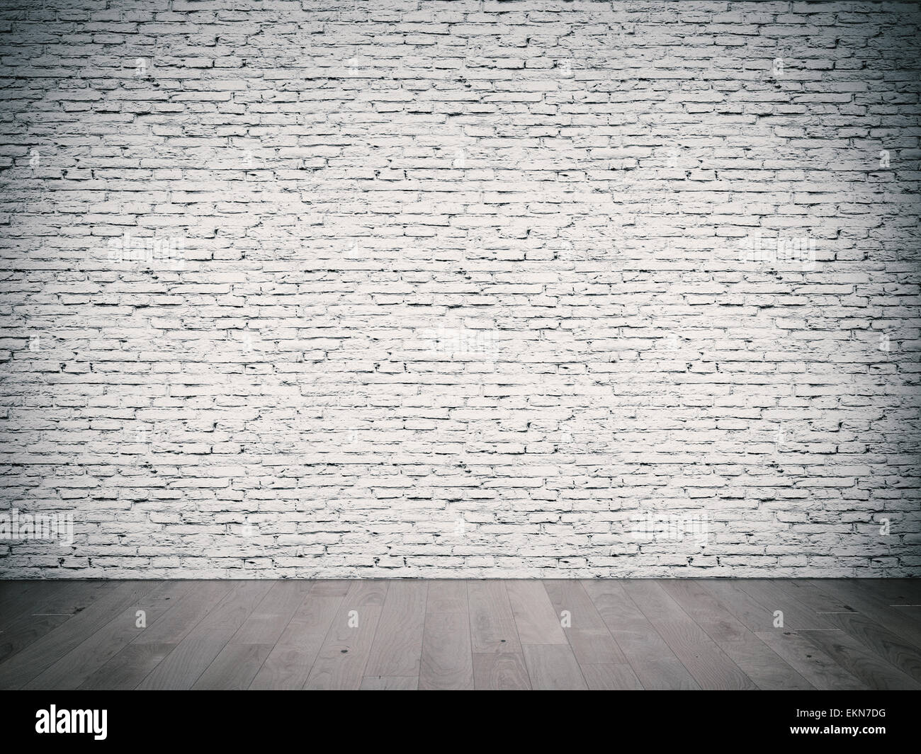 White brick wall wooden floor hi-res stock photography and images - Alamy
