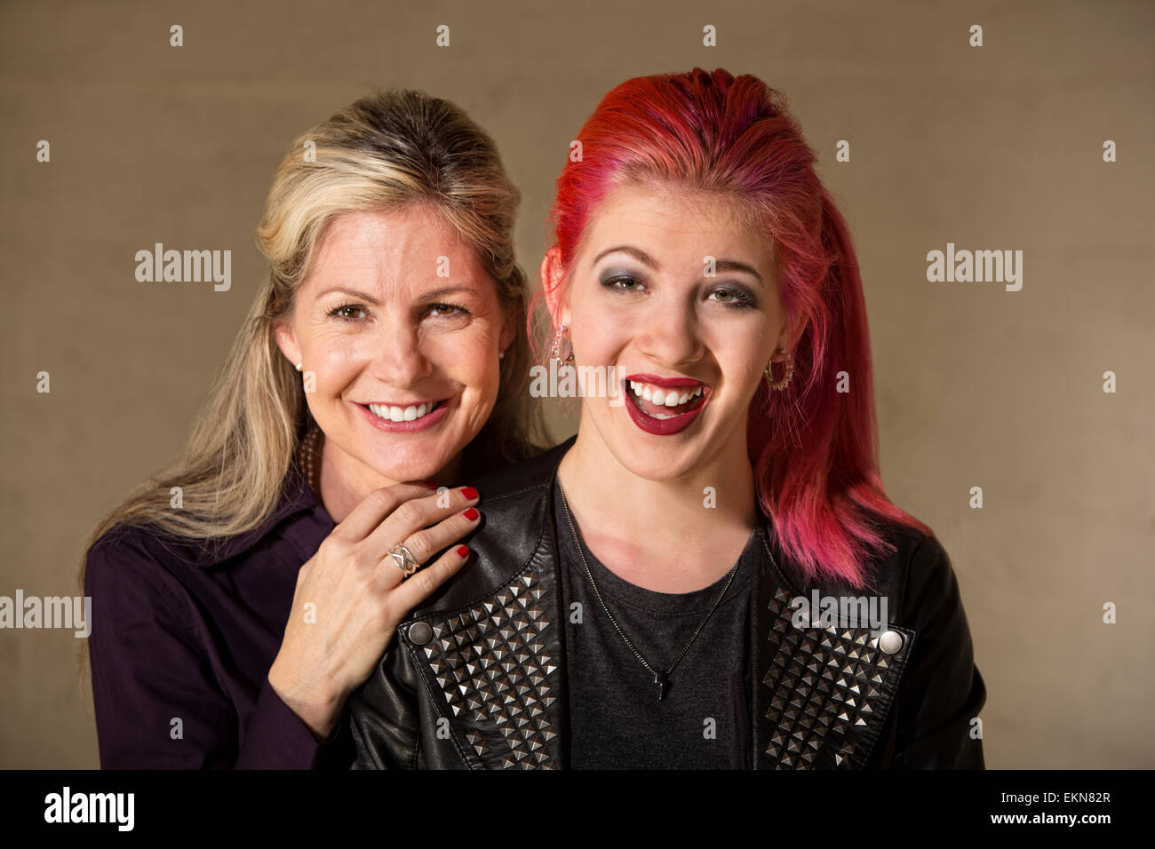 Laughing Mother and Daughter Stock Photo - Alamy
