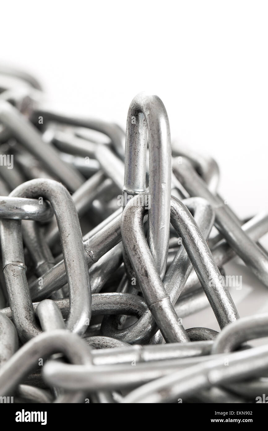 Silver metal chain on a background Stock Photo - Alamy
