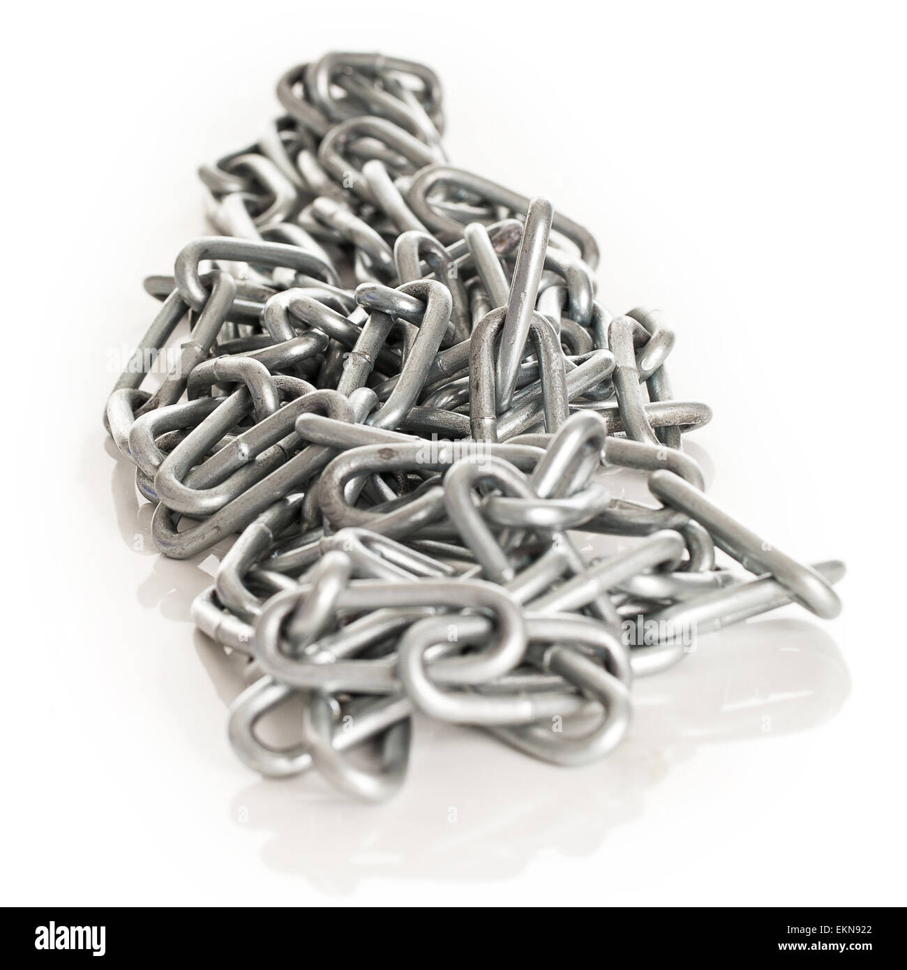 Silver steel chain on Cut Out Stock Images & Pictures - Alamy