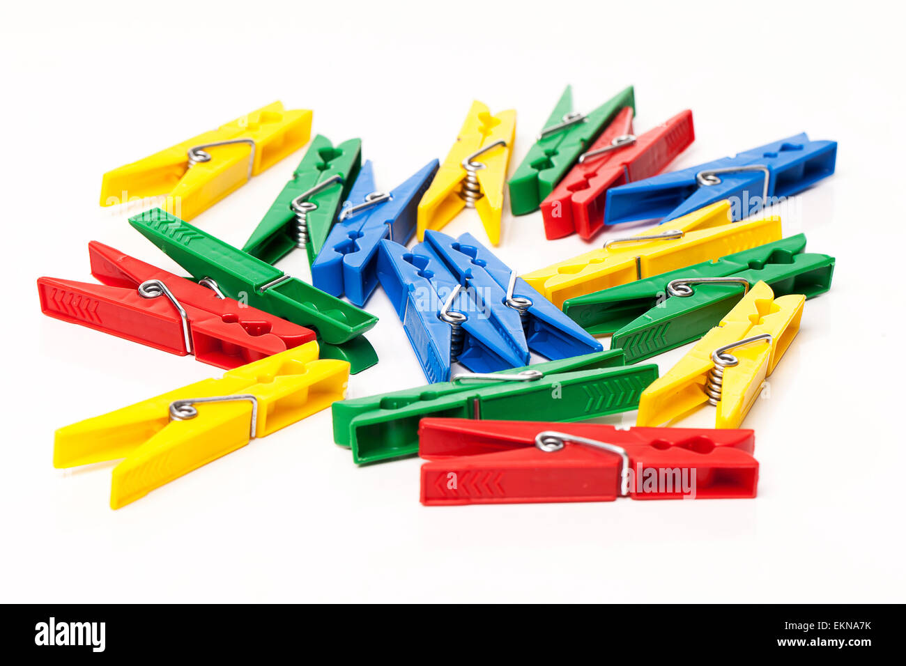 Closeup image of colorful clothespins Stock Photo - Alamy