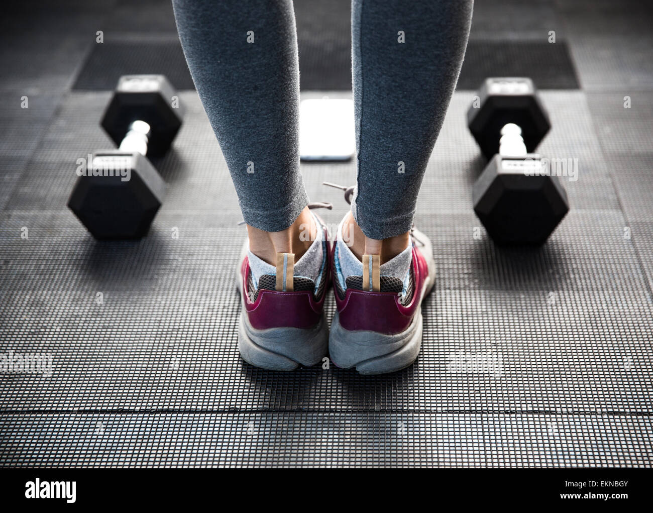 Closeup image of a female legs at gym Stock Photo - Alamy