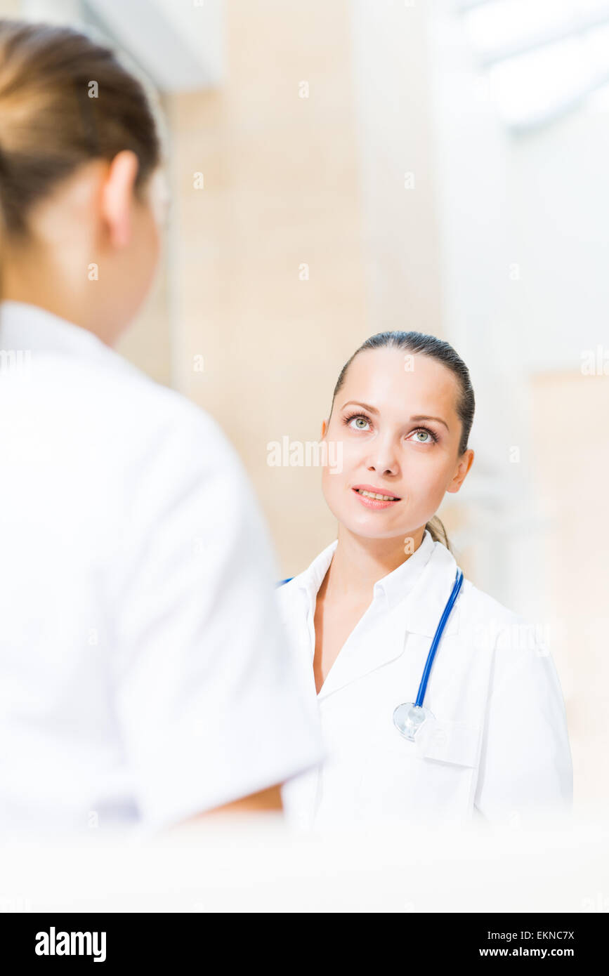 Two care workers talking hi-res stock photography and images - Alamy