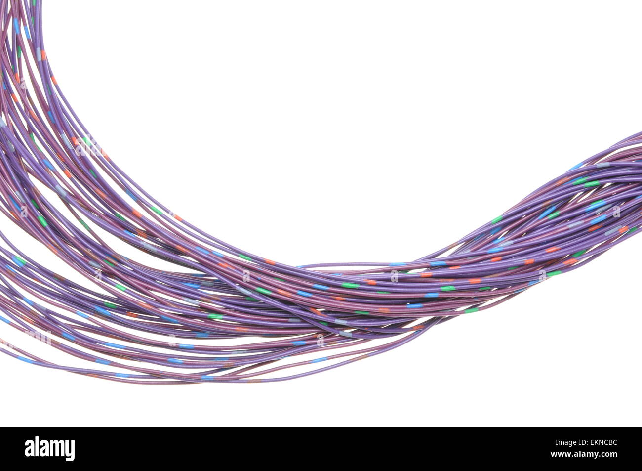 Violet electrical wires with cable shield Stock Photo - Alamy