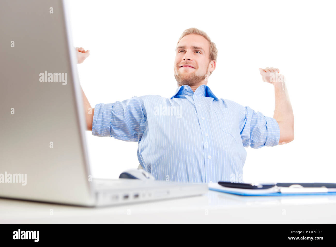 young man at office daydreaming Stock Photo - Alamy