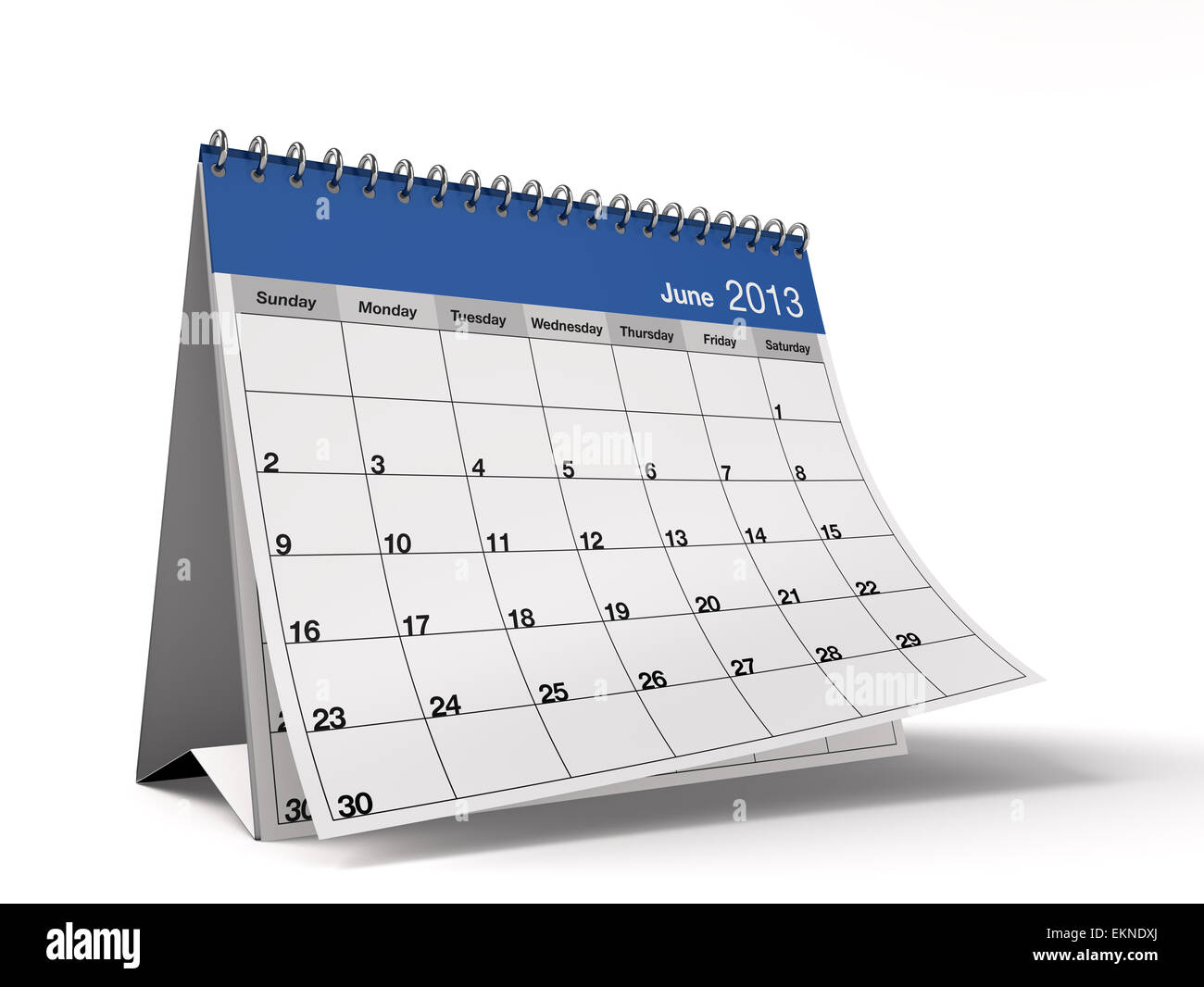 Folded June 2013 Desktop Calendar Stock Photo - Alamy
