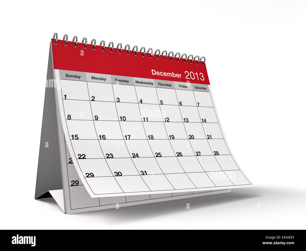 Folded December 2013 Desktop Calendar Stock Photo - Alamy