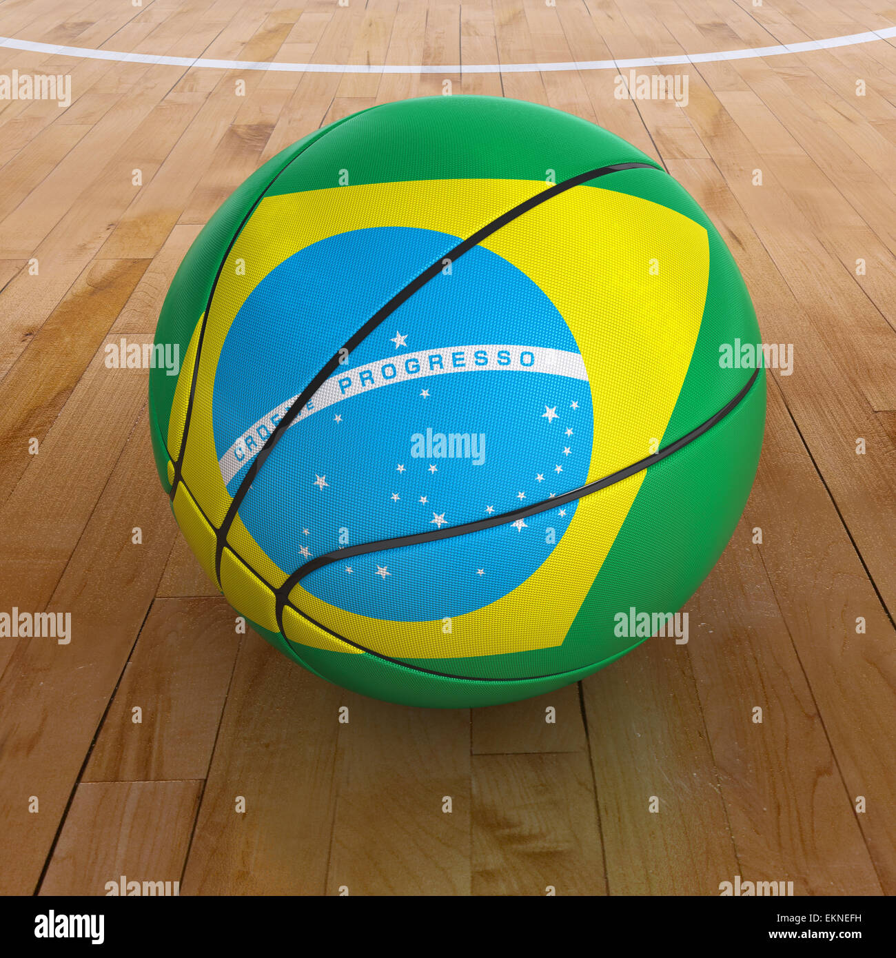 Basket Ball with Brazilian Flag Stock Photo - Alamy