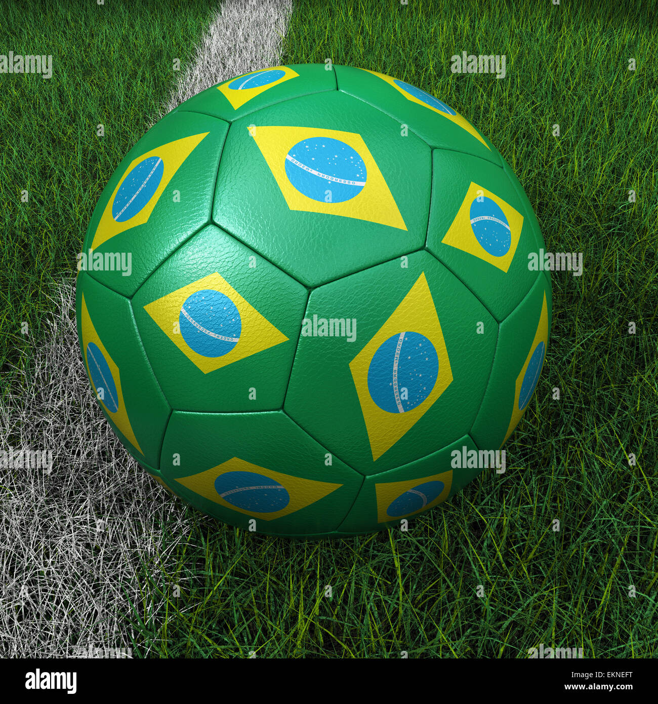 Soccer Ball with Brazilian Flag Stock Photo - Alamy