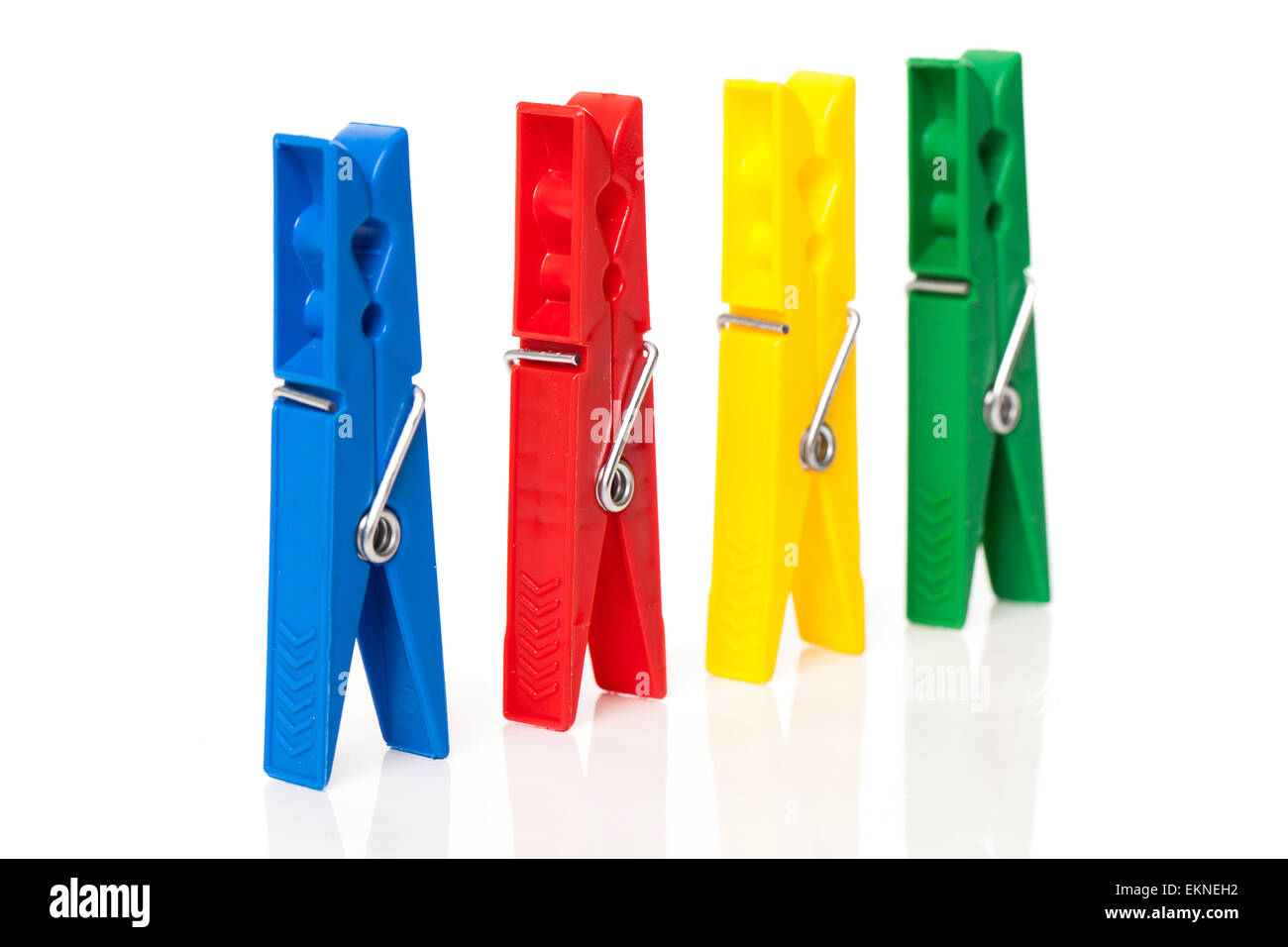 Closeup image of colorful clothespins Stock Photo - Alamy