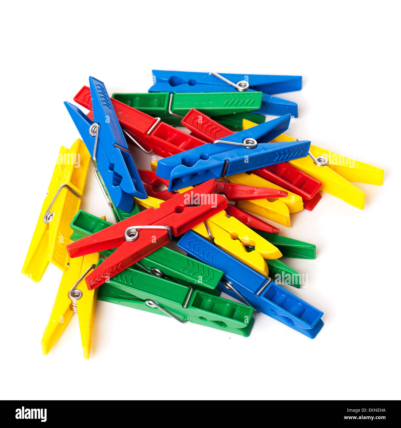 Closeup image of colorful clothespins Stock Photo - Alamy