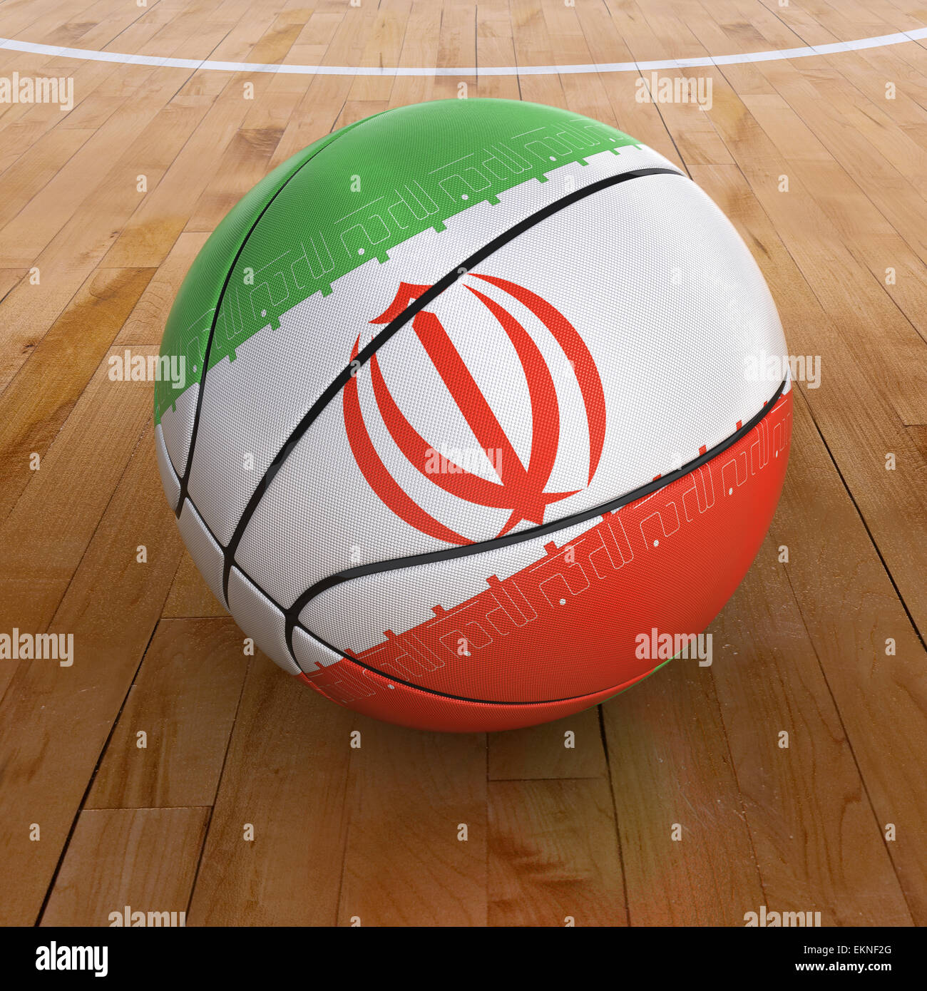 Basket Ball with Iranian Flag Stock Photo - Alamy