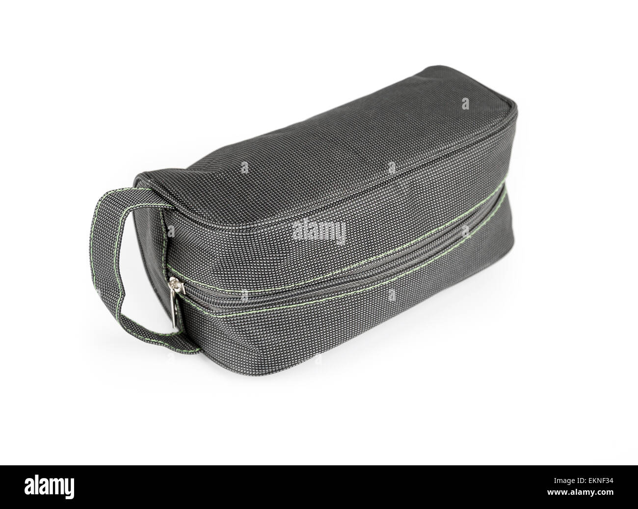 Gray Cosmetics bag isolated on white Stock Photo - Alamy