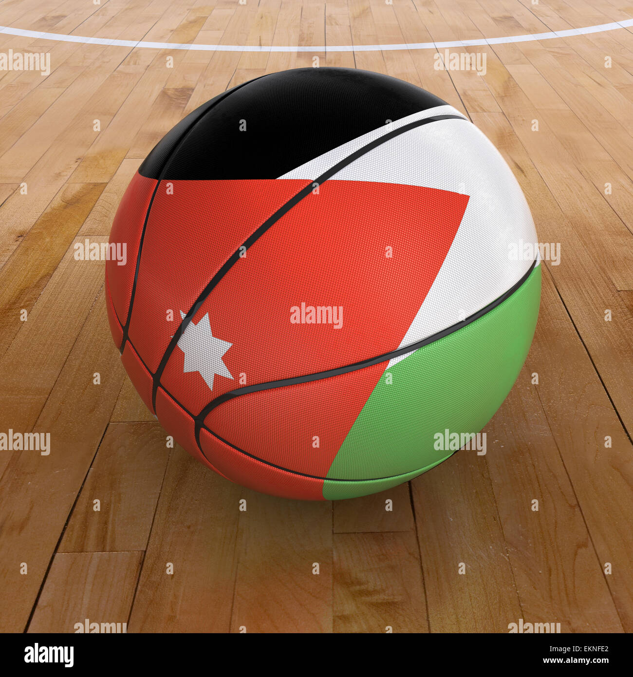 Basket Ball with Jordanian Flag Stock Photo - Alamy
