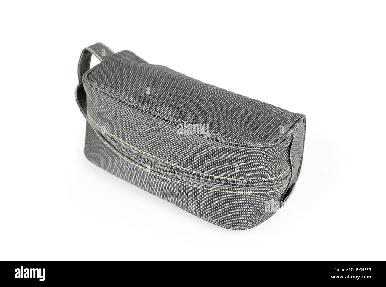 Gray Cosmetics bag isolated on white Stock Photo - Alamy