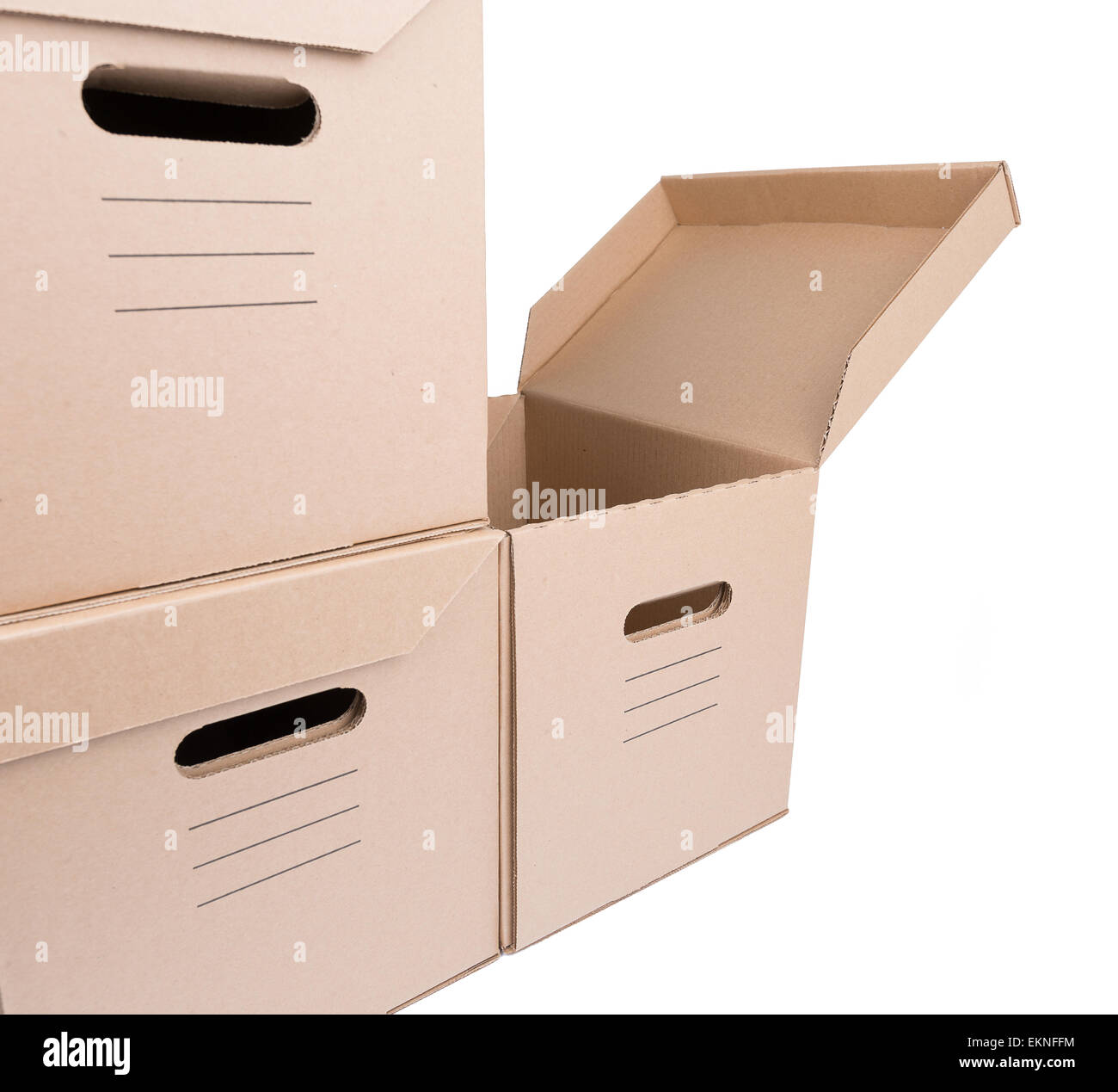 Brown Carton Box Isolated on white Stock Photo - Alamy