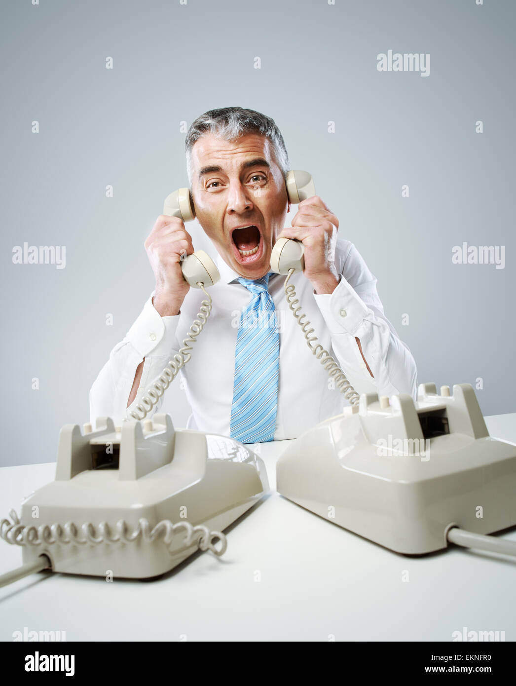 Stressed call center operator hi-res stock photography and images - Alamy
