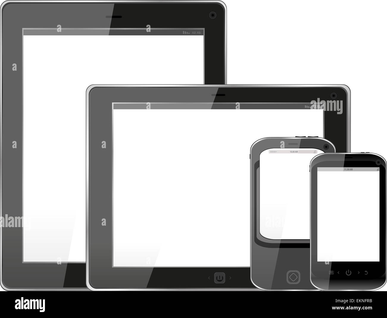 Modern digital tablet PC with mobile smartphone isolated on white Stock ...