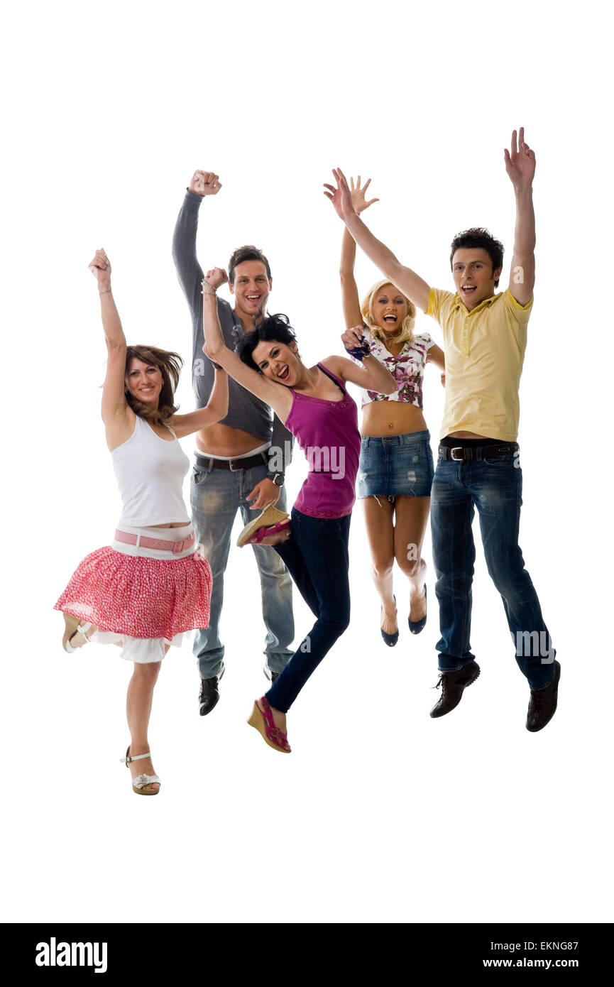 Jump for teamwork Cut Out Stock Images & Pictures - Alamy