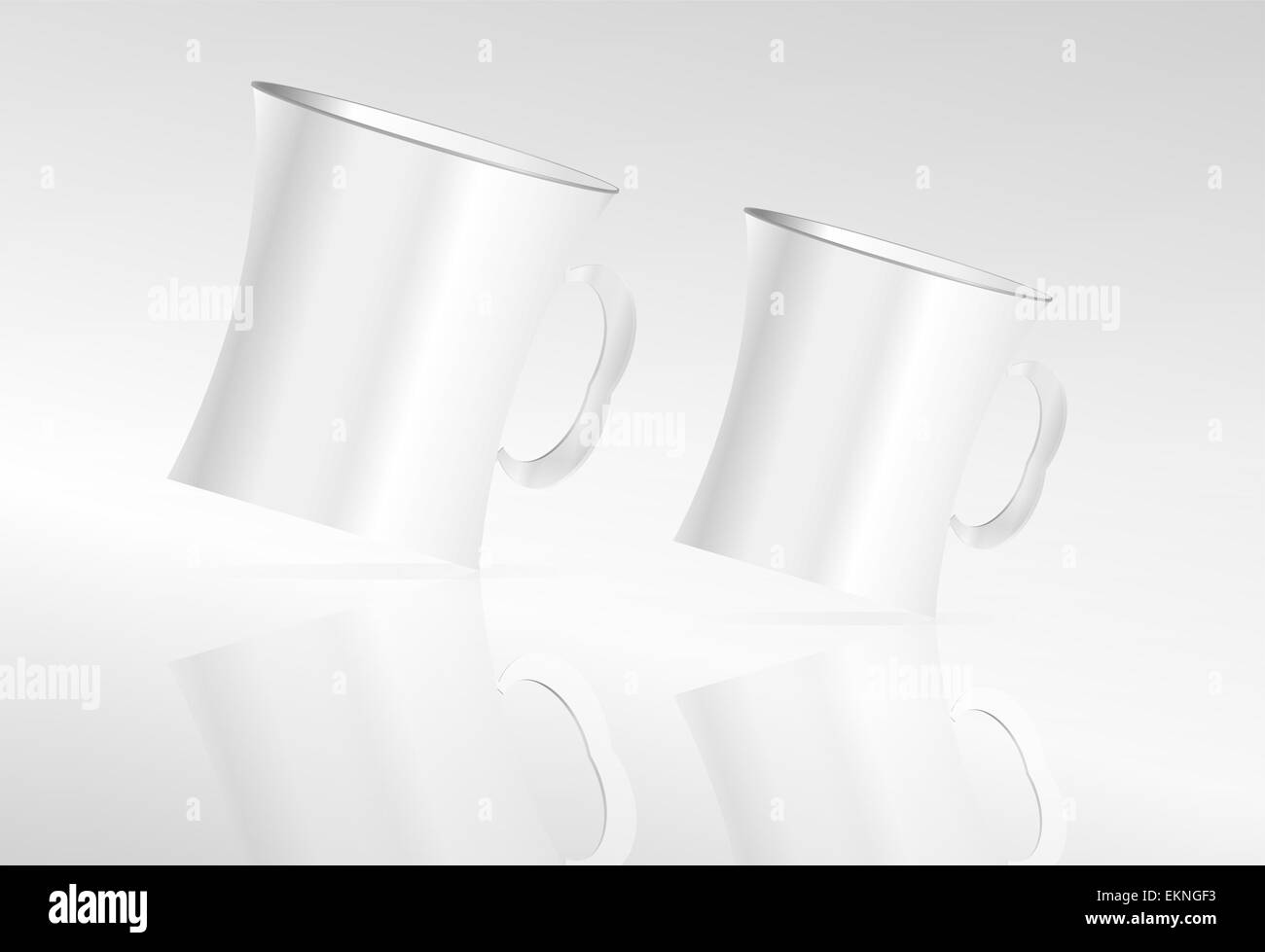 photorealistic white cup set Stock Photo - Alamy