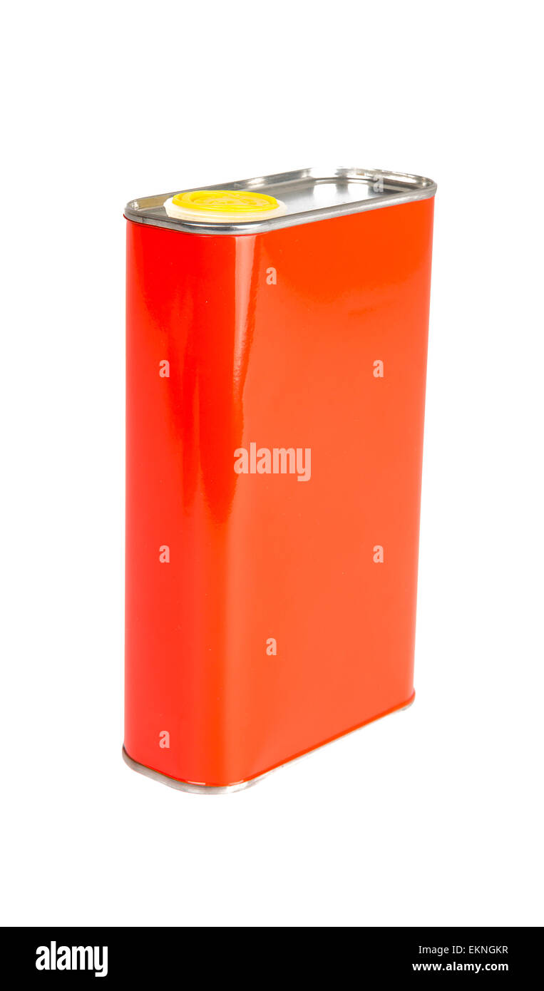 Red Oil can isolated on white Stock Photo - Alamy