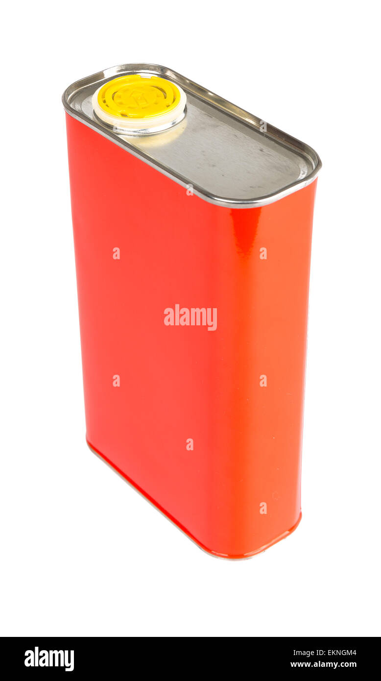 Red Oil can isolated on white Stock Photo - Alamy