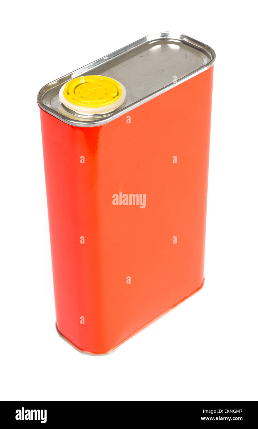 Red Oil can isolated on white Stock Photo - Alamy