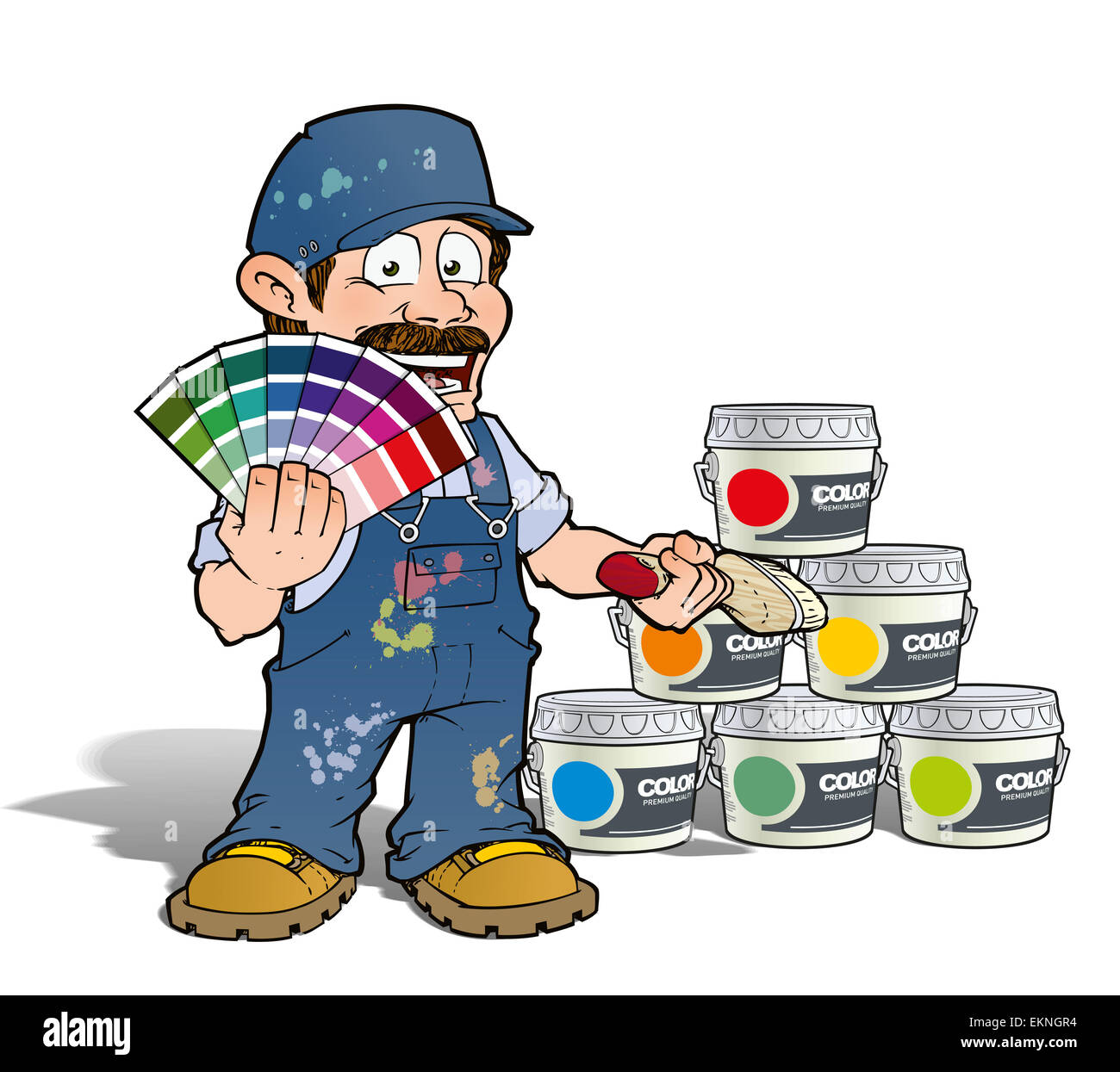 Handyman - Colour Picking Painter - blue Stock Photo - Alamy