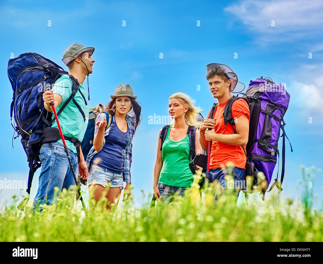 Group people on travel Stock Photo - Alamy