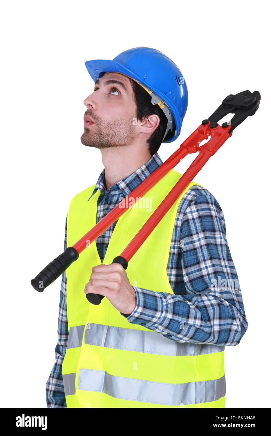 Whistling construction worker Stock Photo - Alamy