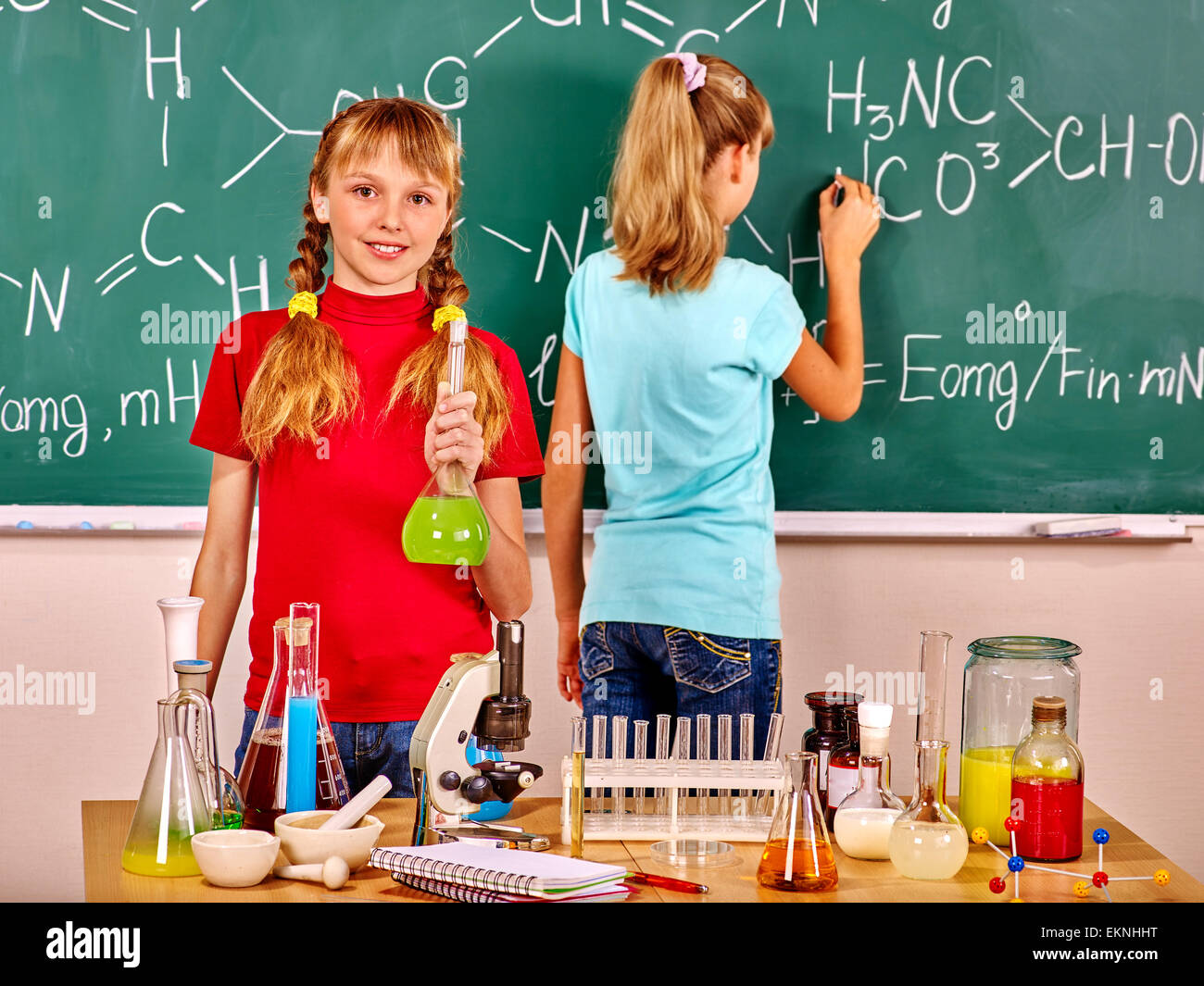 Child in chemistry class Stock Photo - Alamy